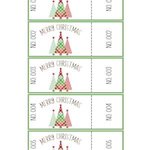 Christmas Raffle Tickets, Christmas Coupons, Charity Event, School ...