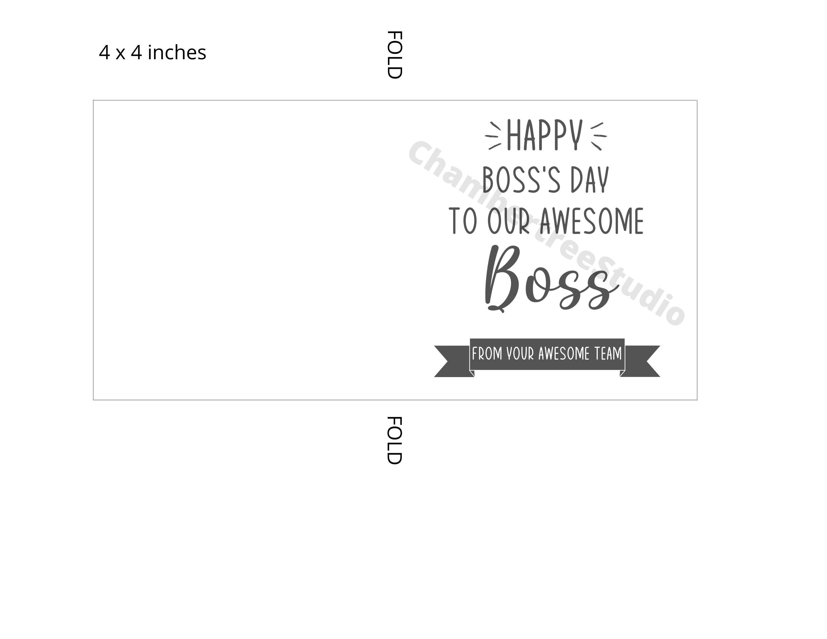 Boss's Day Card Printable, Thanks From Us, Happy Boss's Day Gift From ...