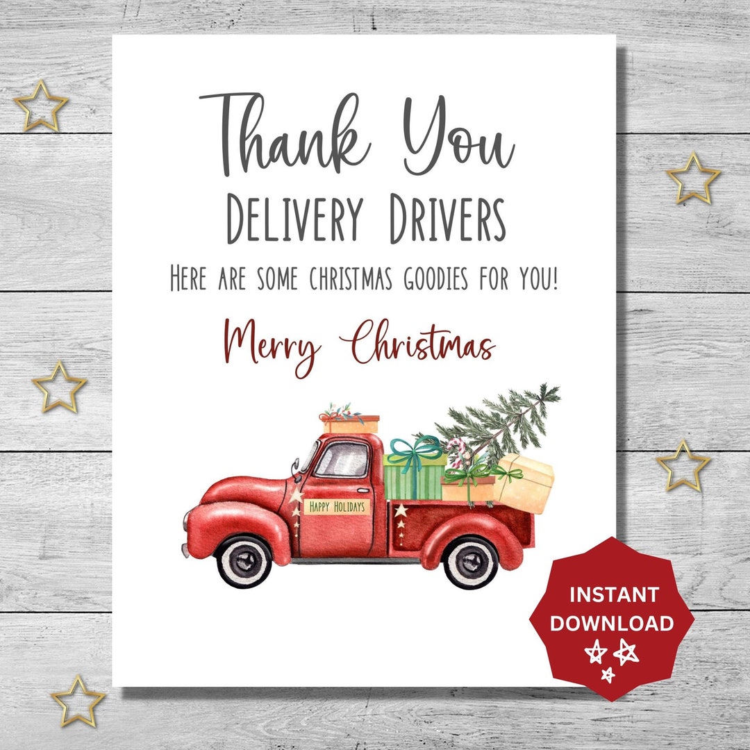 Delivery Driver Thank You Sign, 8x10, Delivery Driver Snack Sign ...