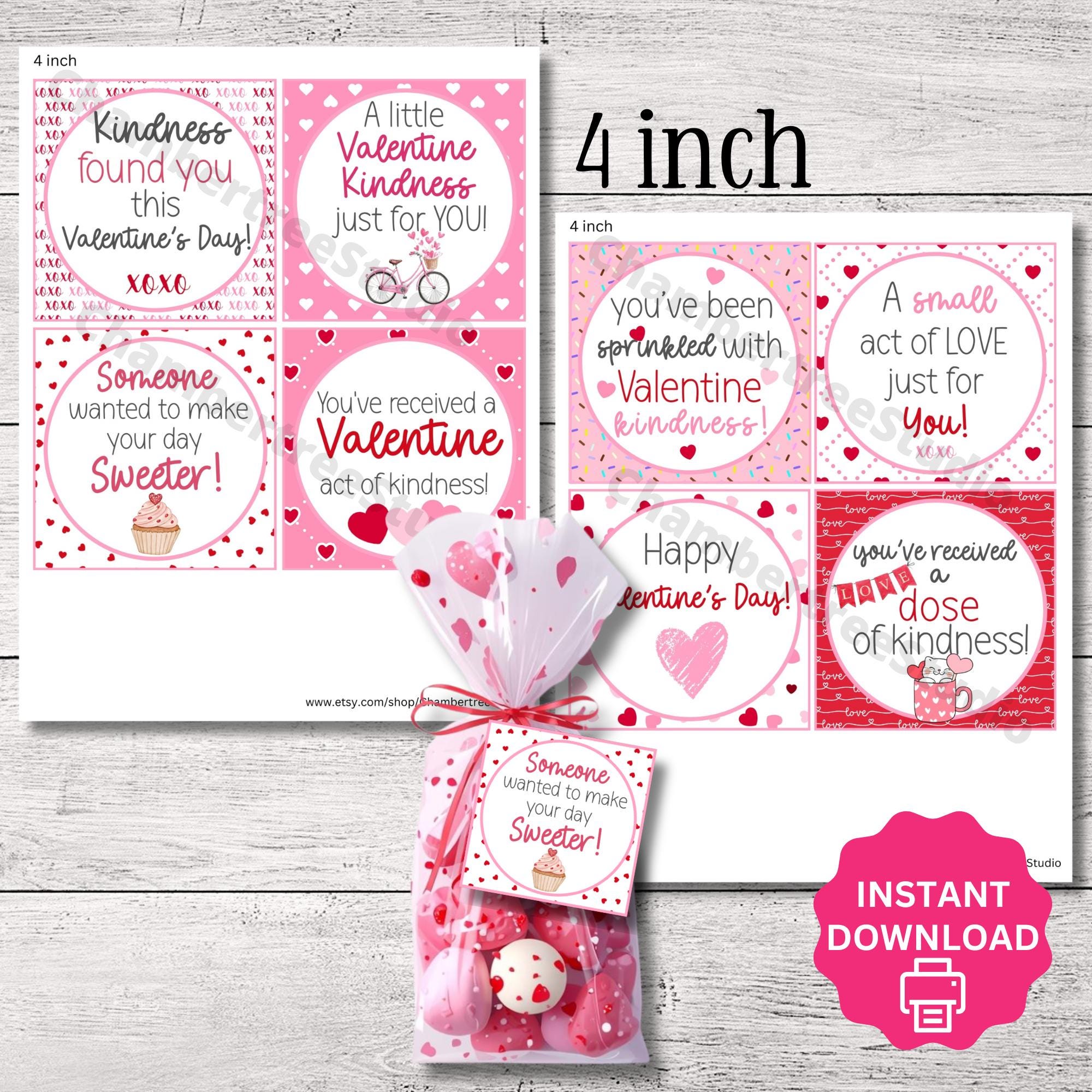 Valentine’s Day Random Acts of Kindness Tags | Spread Love Gift Tags ...
