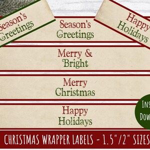 Christmas Dishcloth Wrapper, Printable Gift Label, Belly Band Washcloth ...
