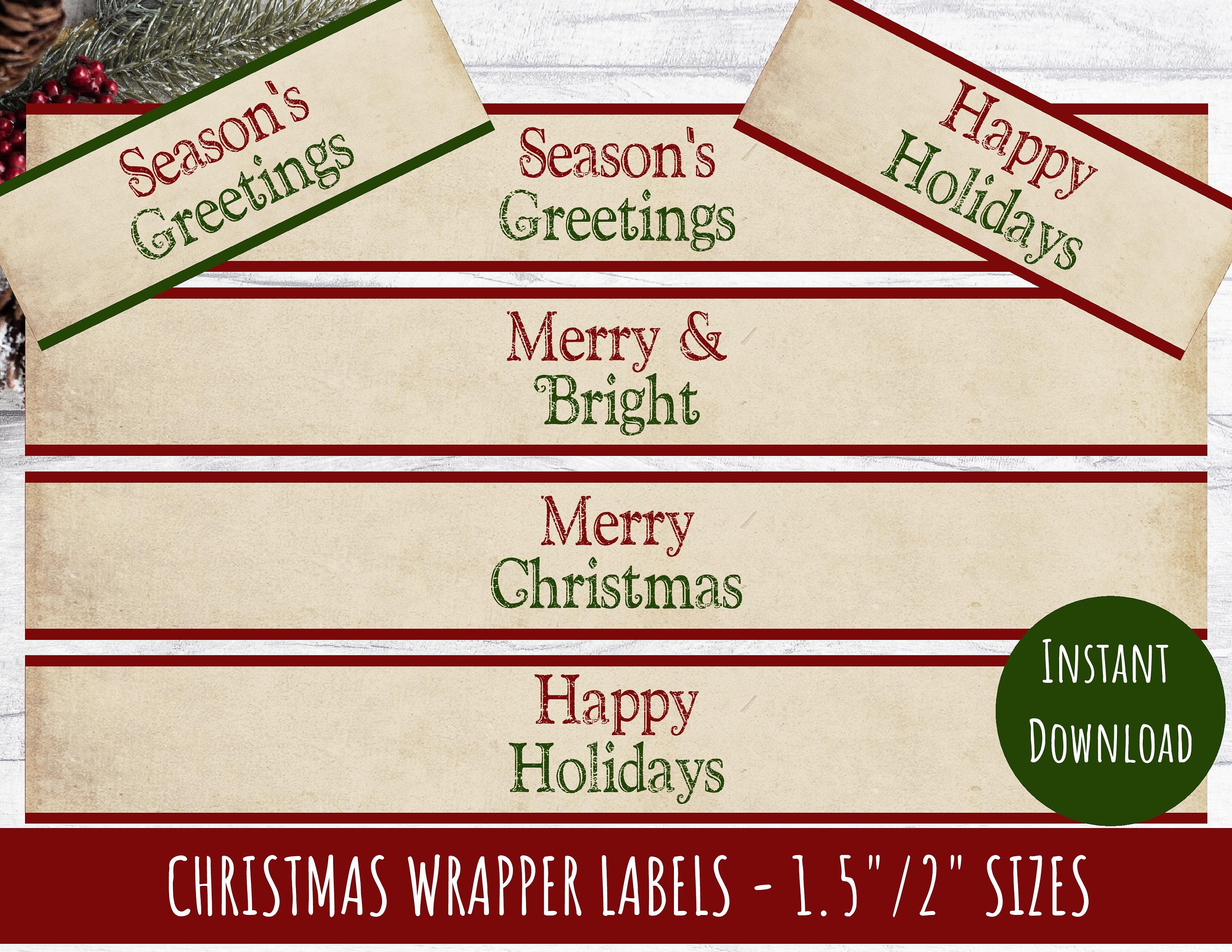 Christmas Dishcloth Wrapper, Printable Gift Label, Belly Band Washcloth ...