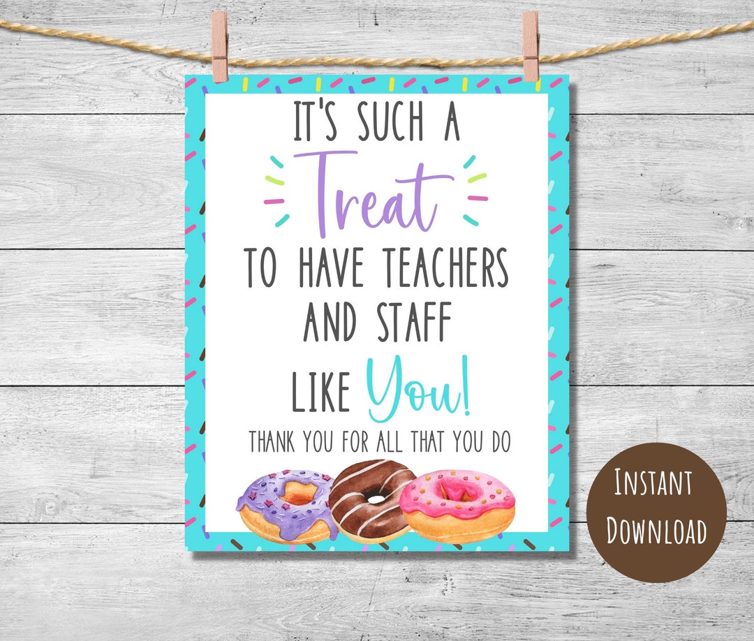 Teacher Appreciation Week Sign, Sweet Treat Sign for Teachers, Thank ...