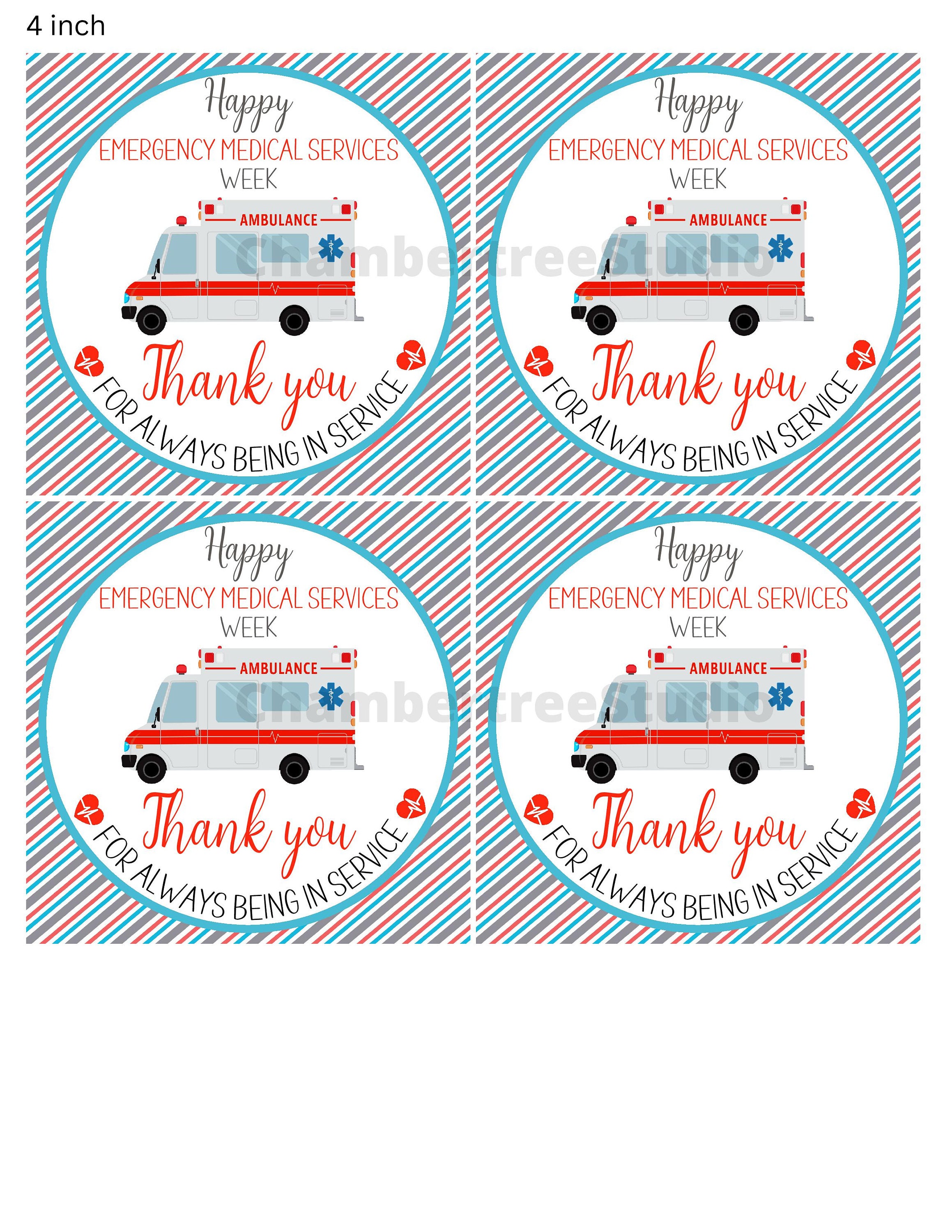 EMS Week Gift Tag, Happy Emergency Medical Services Week, EMT ...