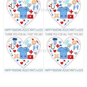 CNA Week Appreciation Gift Tag, 3" and 4" Tags, Happy CNA Week ...