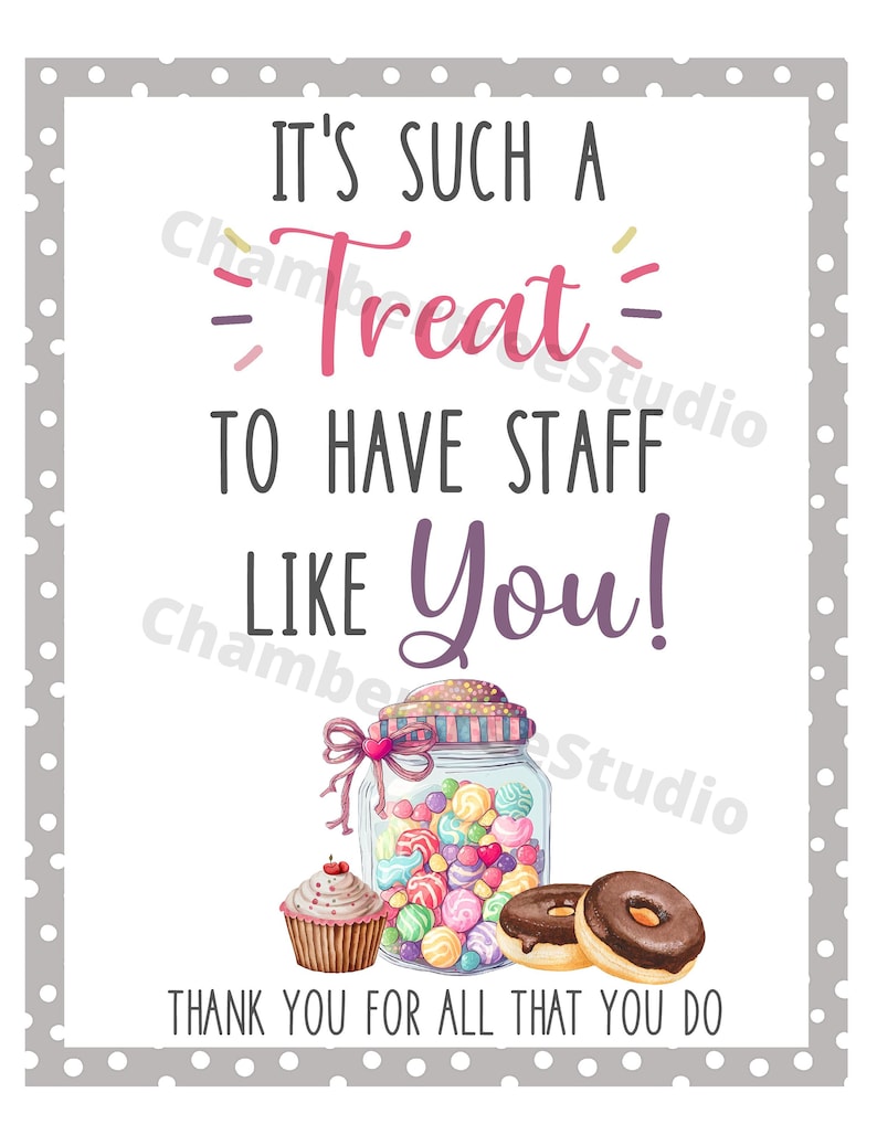 Staff Appreciation Sign, Sweet Treat Sign for Teachers, Thank You ...
