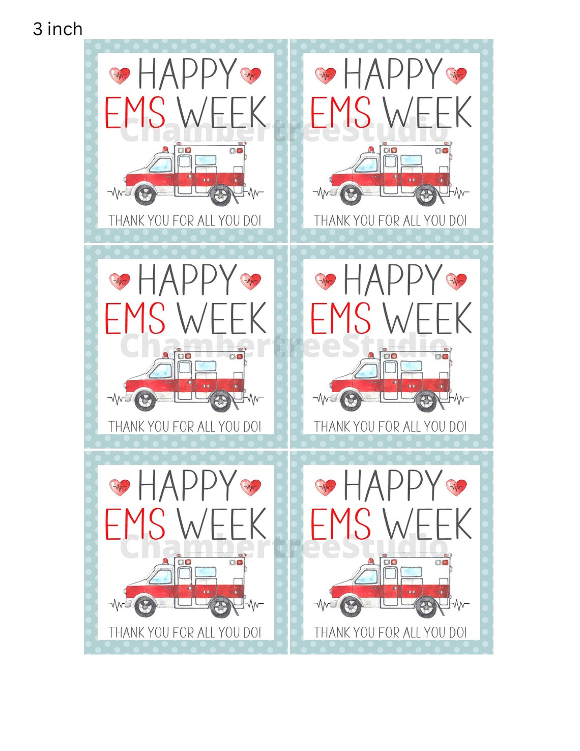 EMS Week Gift Tag, Happy Emergency Medical Services Week, EMT ...