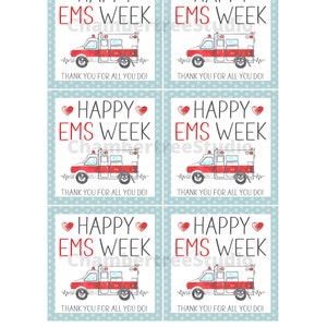 EMS Week Gift Tag, Happy Emergency Medical Services Week, EMT ...