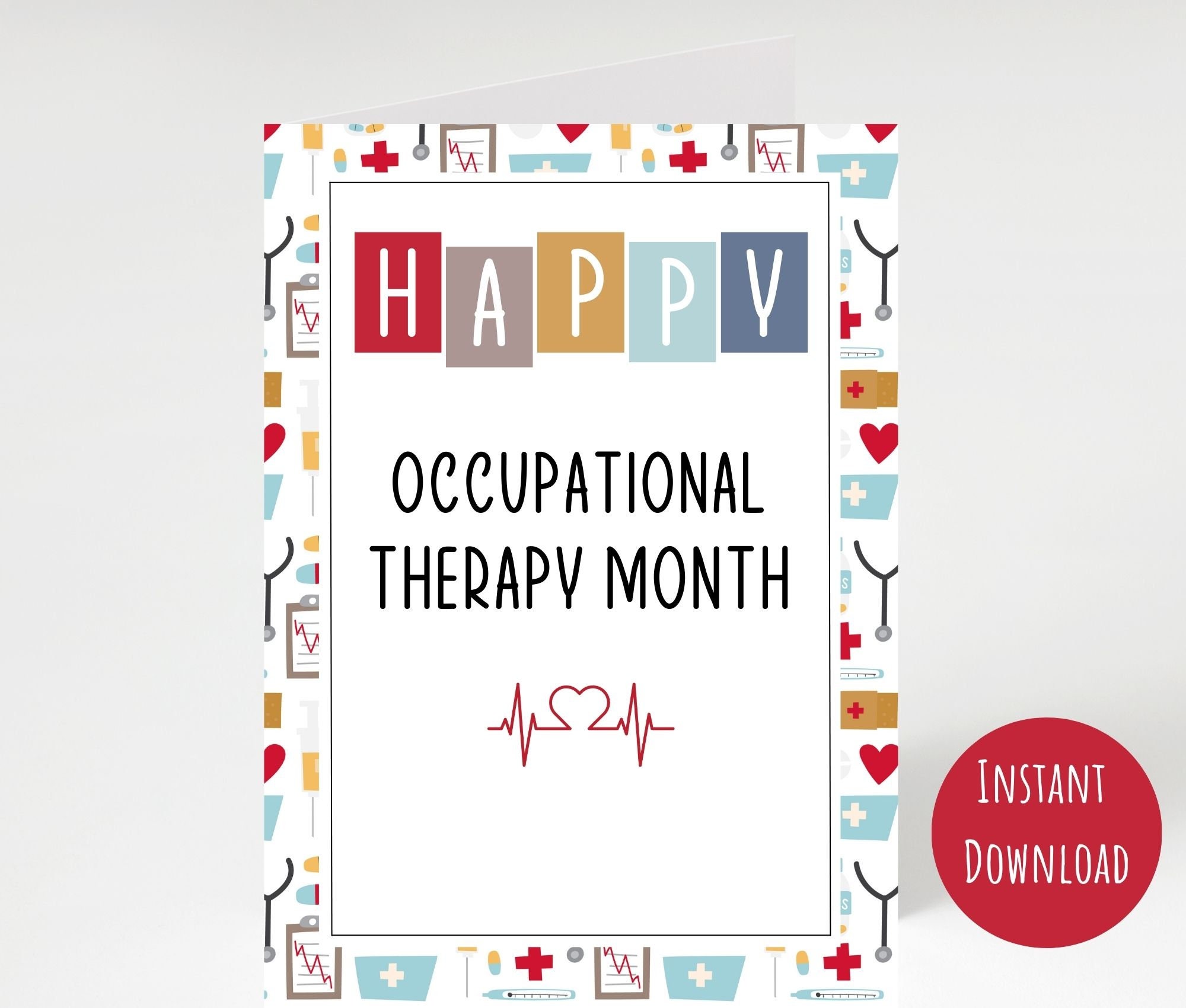 Occupational Therapy Month Card, Printable Thank You for Occupational ...