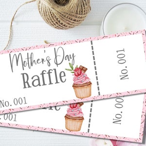 Mother's Day Raffle Tickets, 2." X 5.2", Fundraising Ticket Coupons ...