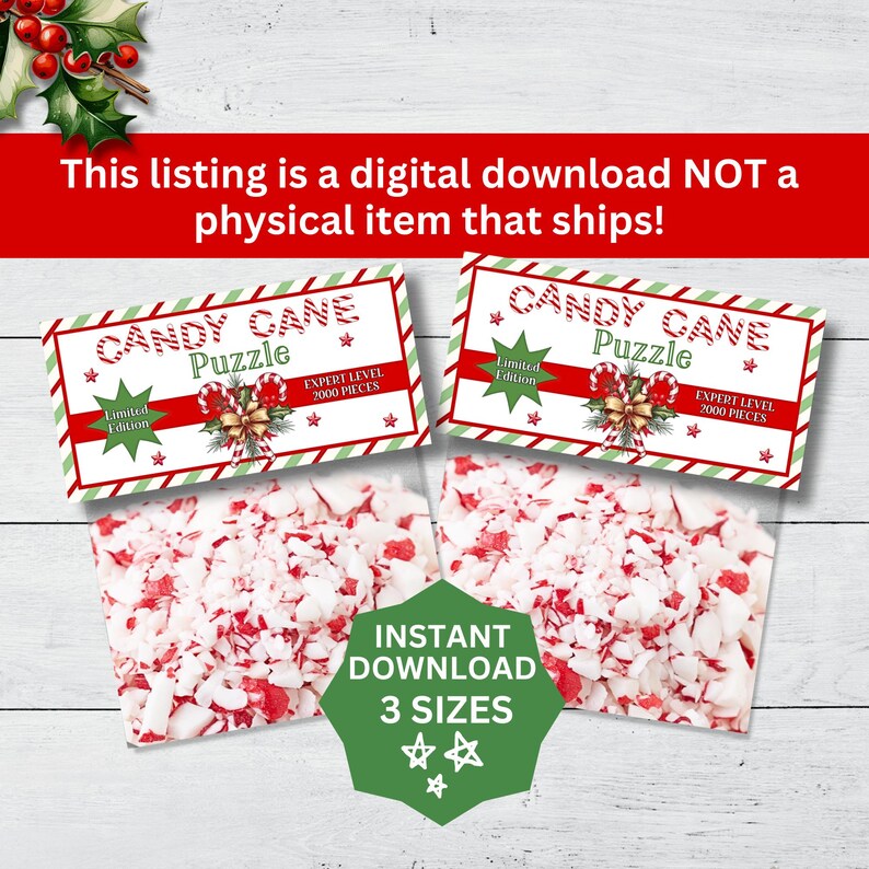 Christmas Candy Cane Puzzle, White Elephant Fun Christmas Gag Gift ...