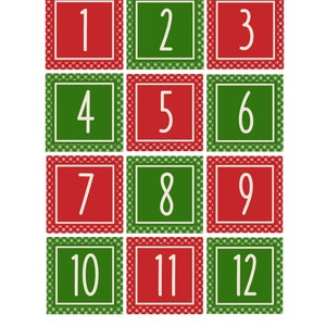 Advent Calendar Numbers, 1.5" & 2", DIY Advent Calendar Kit, Printable ...