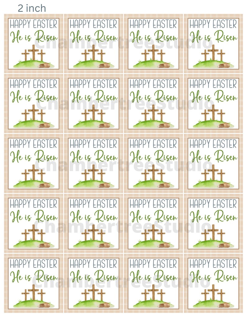 He is Risen Gift Tag, Printable Easter Tags, Cupcake Toppers, Easter ...