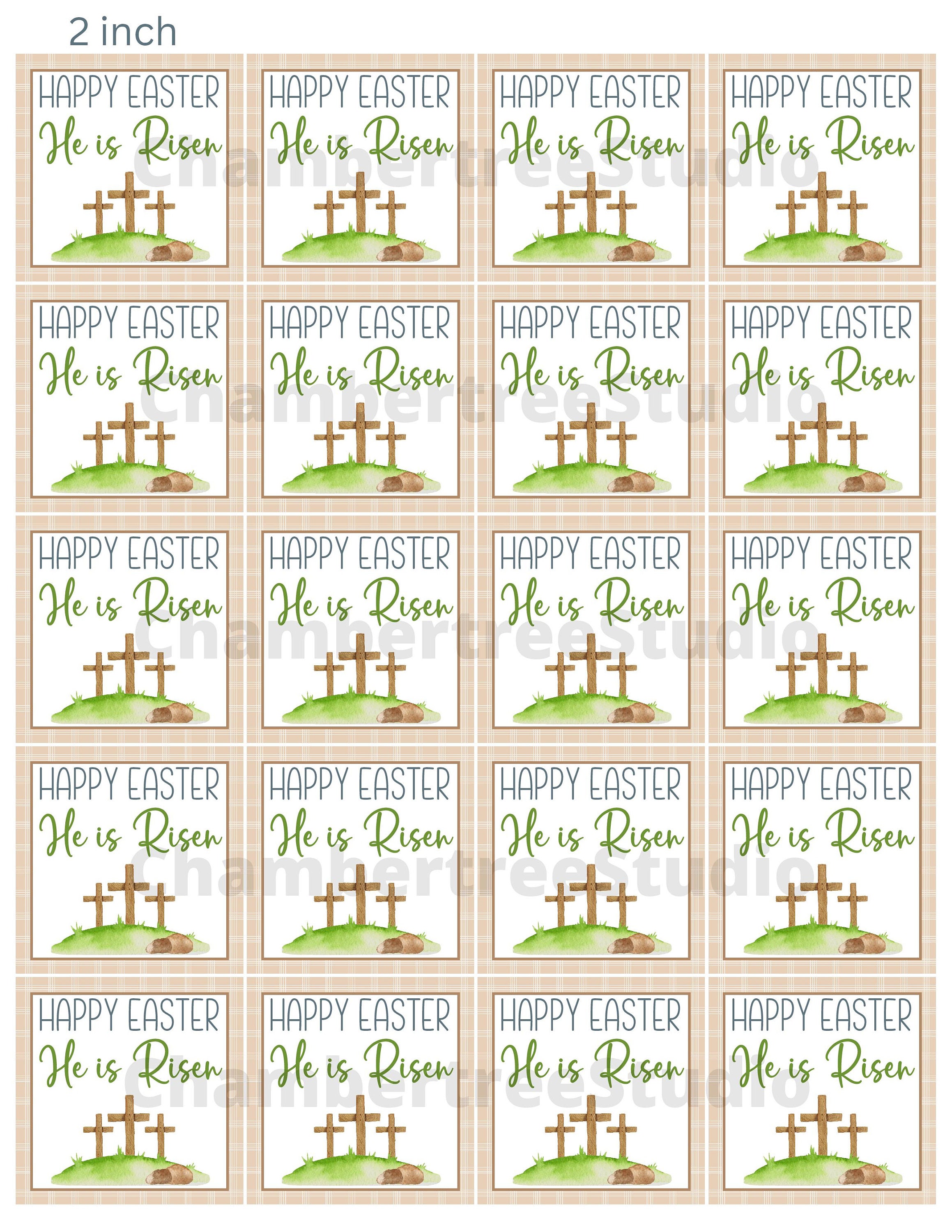 He is Risen Gift Tag, Printable Easter Tags, Cupcake Toppers, Easter ...