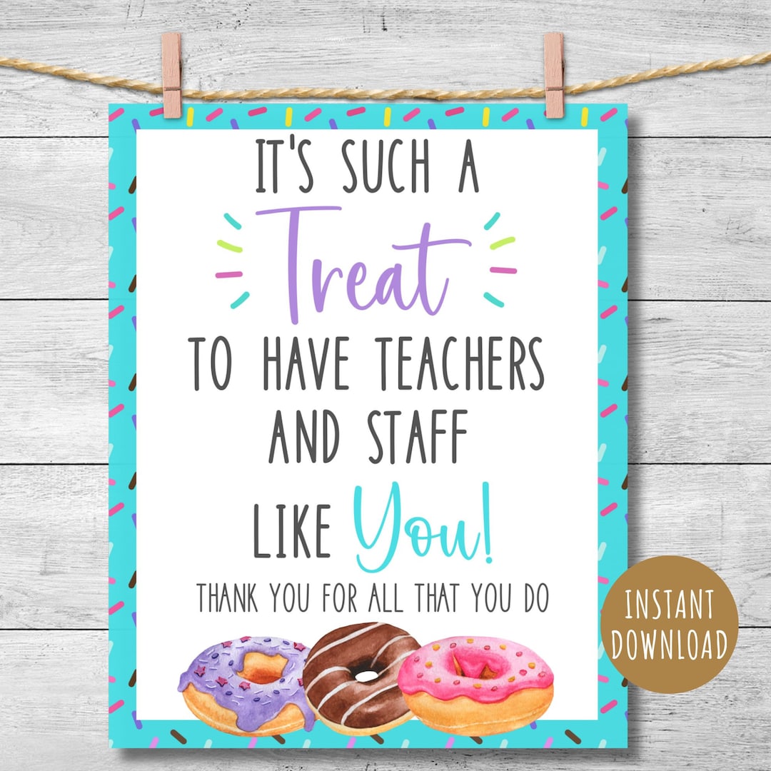 Teacher Appreciation Week Sign, Sweet Treat Sign for Teachers, Thank ...