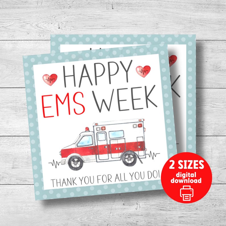 EMS Week Gift Tag, Happy Emergency Medical Services Week, EMT ...