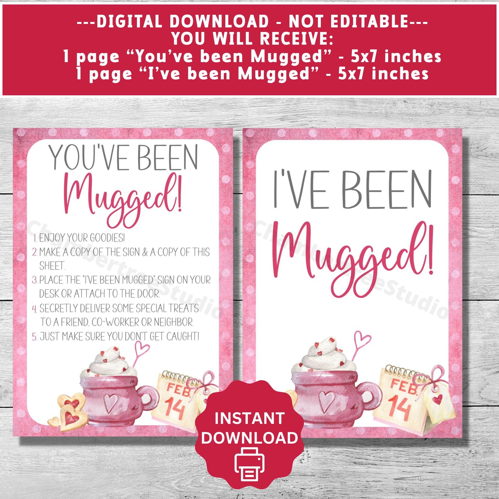 Valentine's Day You've Been Mugged, Office Coworker Game, Valentines ...