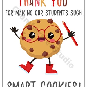 Smart Cookie Teacher Appreciation Sign, Printable School Staff 8x10 ...