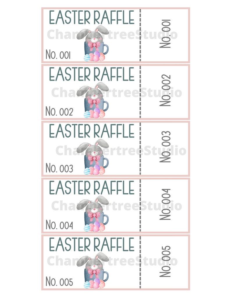 Easter Egg Hunt Raffle Tickets, Easter Coupons, Charity Event, School ...