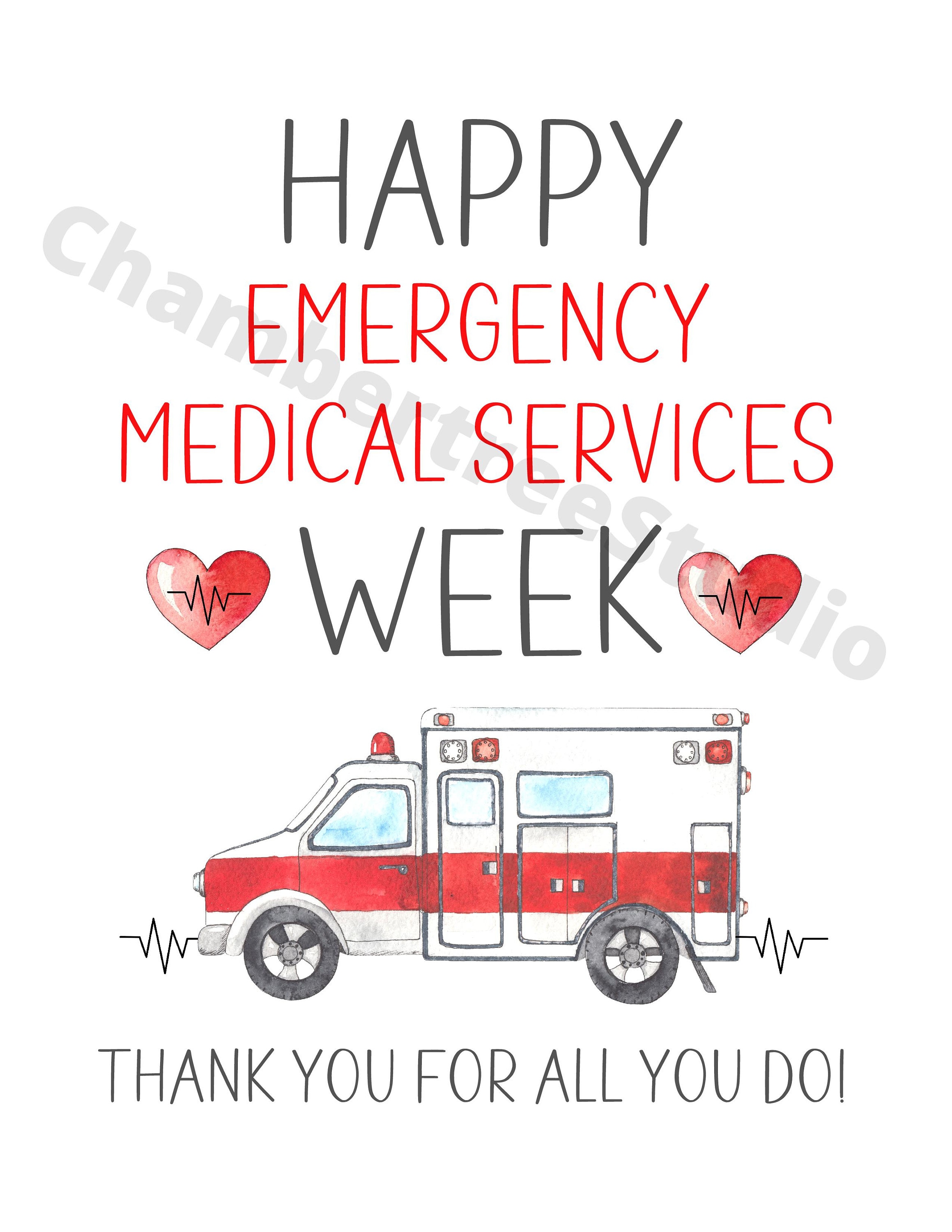 Emergency Medical Services Week, EMS Week Sign, 8x10 Sign, EMT ...