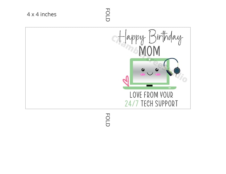 Funny Birthday Card for Mom, Happy Birthday Mom, Humorous Tech Support ...