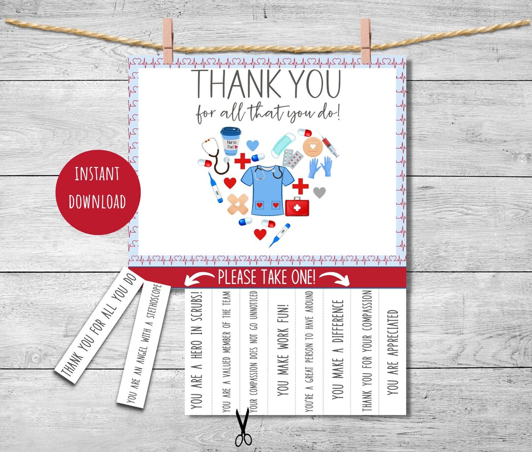 Nurse Week Appreciation Sign, Tear off Compliments for Nurses, Doctors ...