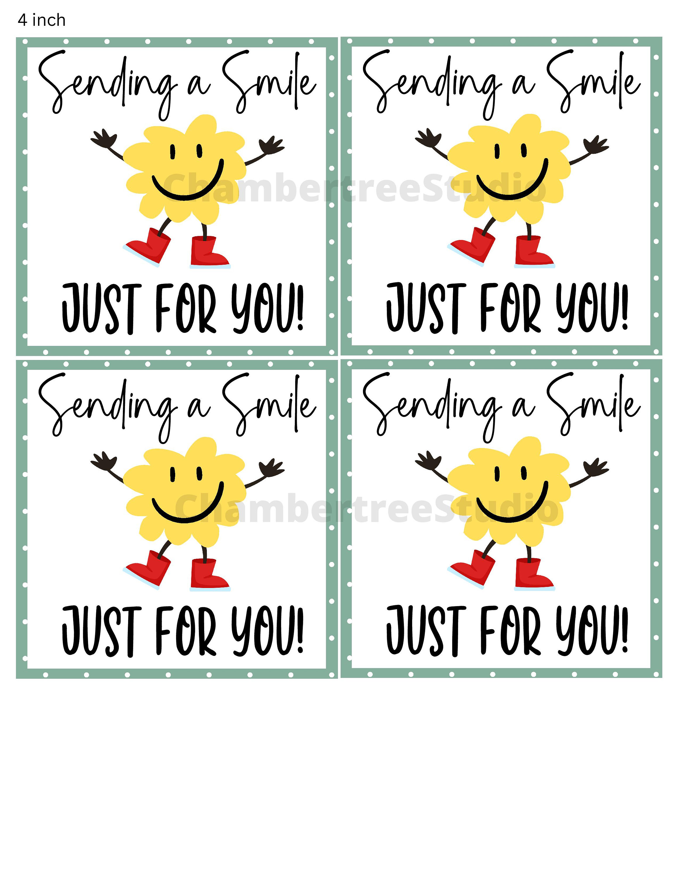 Sending a Smile Gift Tag, Random Acts of Kindness, 3 & 4 Tags, Back to ...