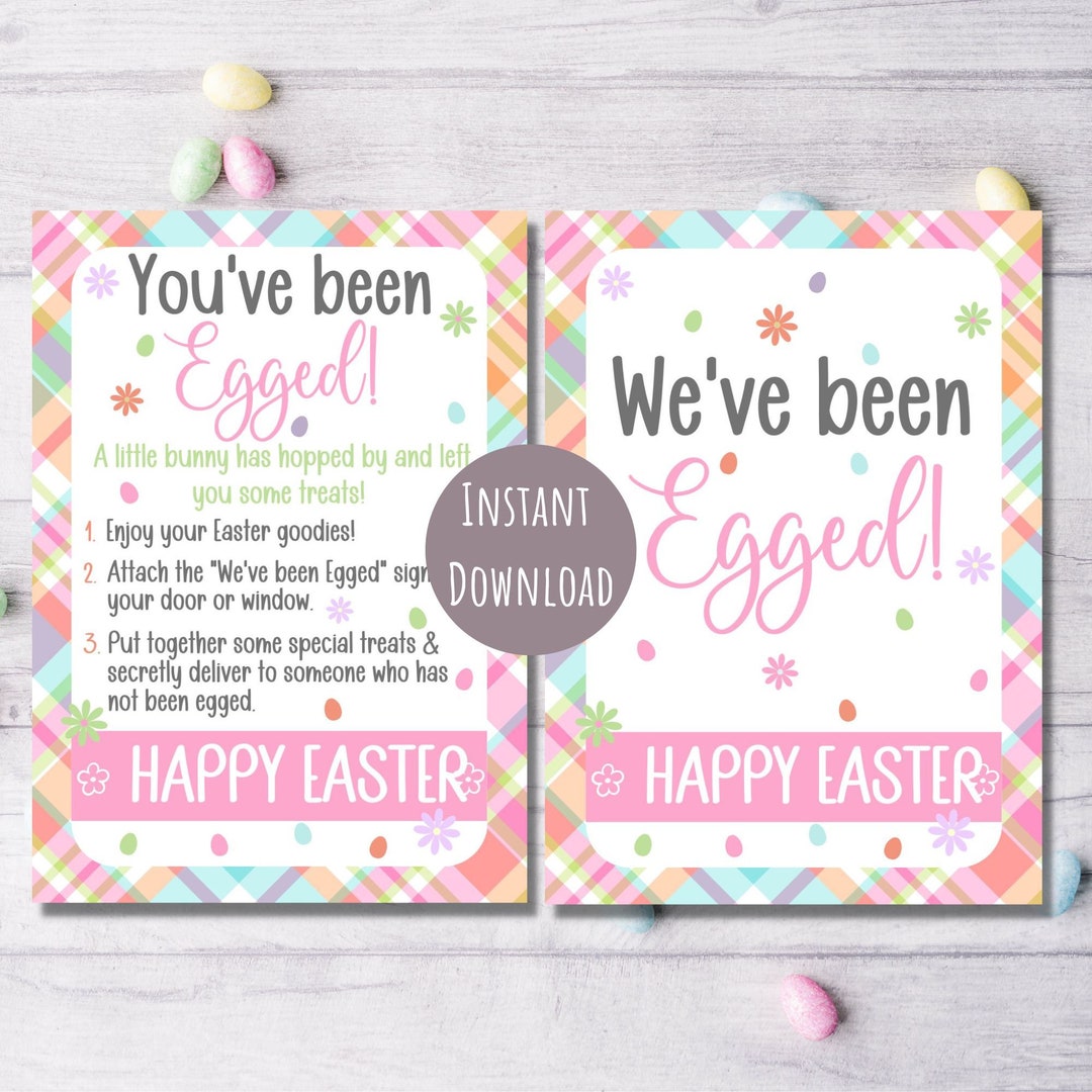 You've Been Egged Easter Game, Neighbor Easter Egg Sign, Easter Egg ...