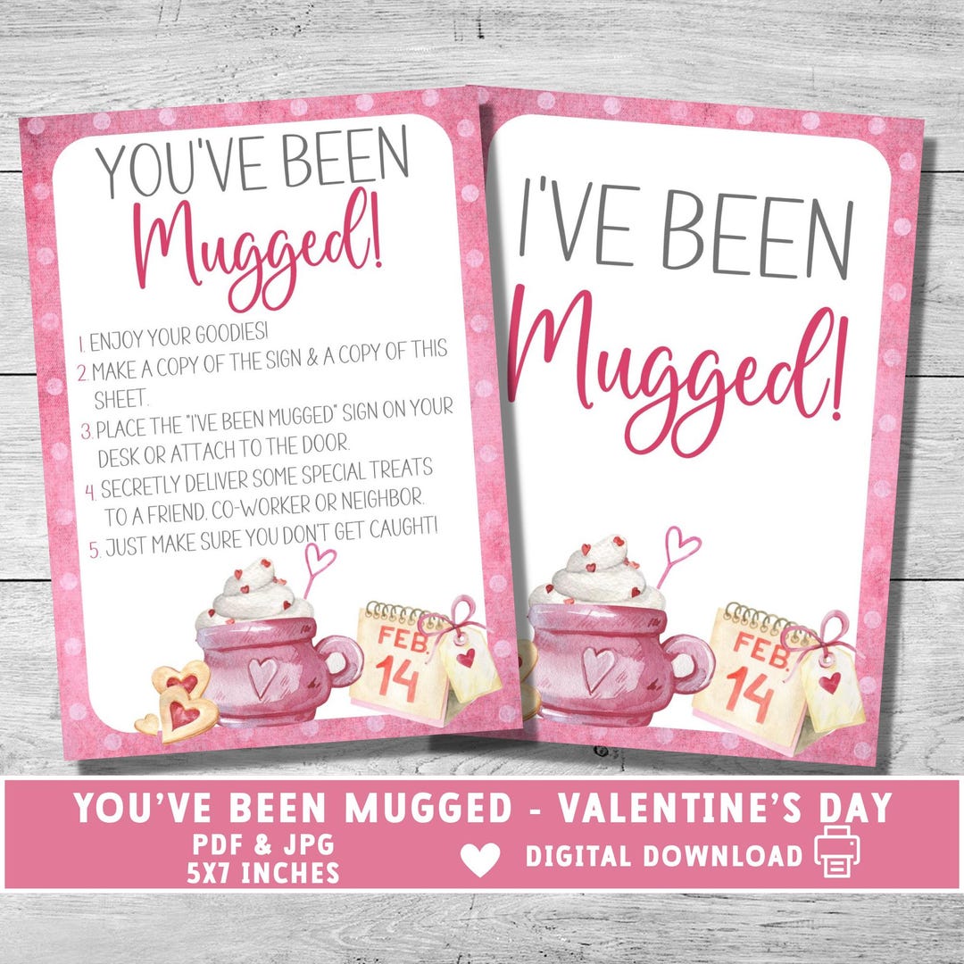 Valentine's Day You've Been Mugged, Office Coworker Game, Valentines ...