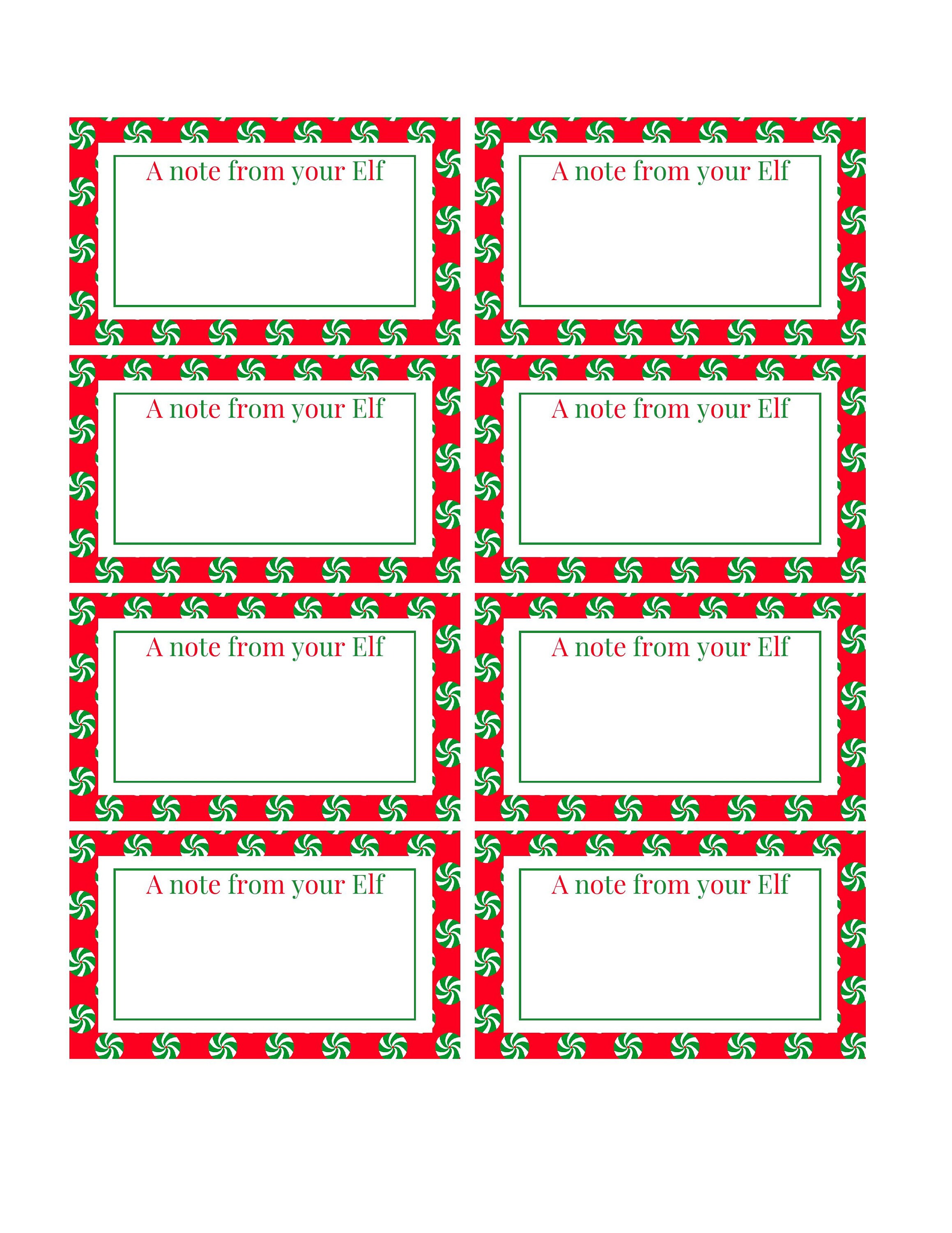 Elf Notes, a Note From Your Elf Card, Naughty or Nice, Printable Elf ...