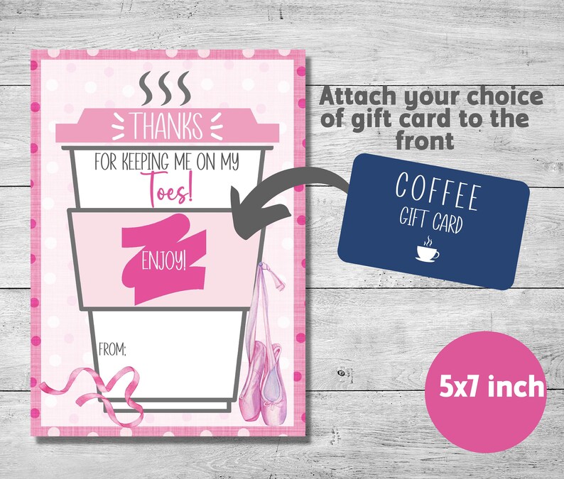 Dance Teacher Appreciation Gift Card Holder, Coffee Gift Card for Dance ...