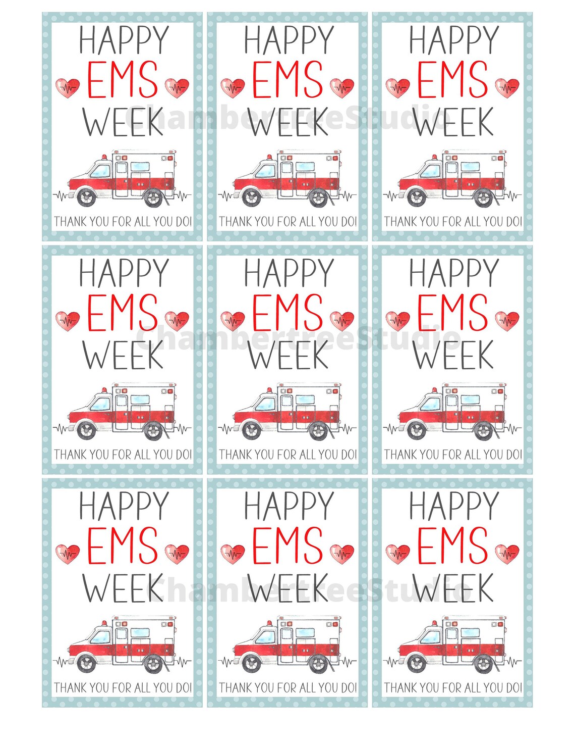 EMS Week Gift Tag Happy Emergency Medical Services Week EMT - Etsy