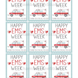 EMS Week Gift Tag, Happy Emergency Medical Services Week, EMT ...
