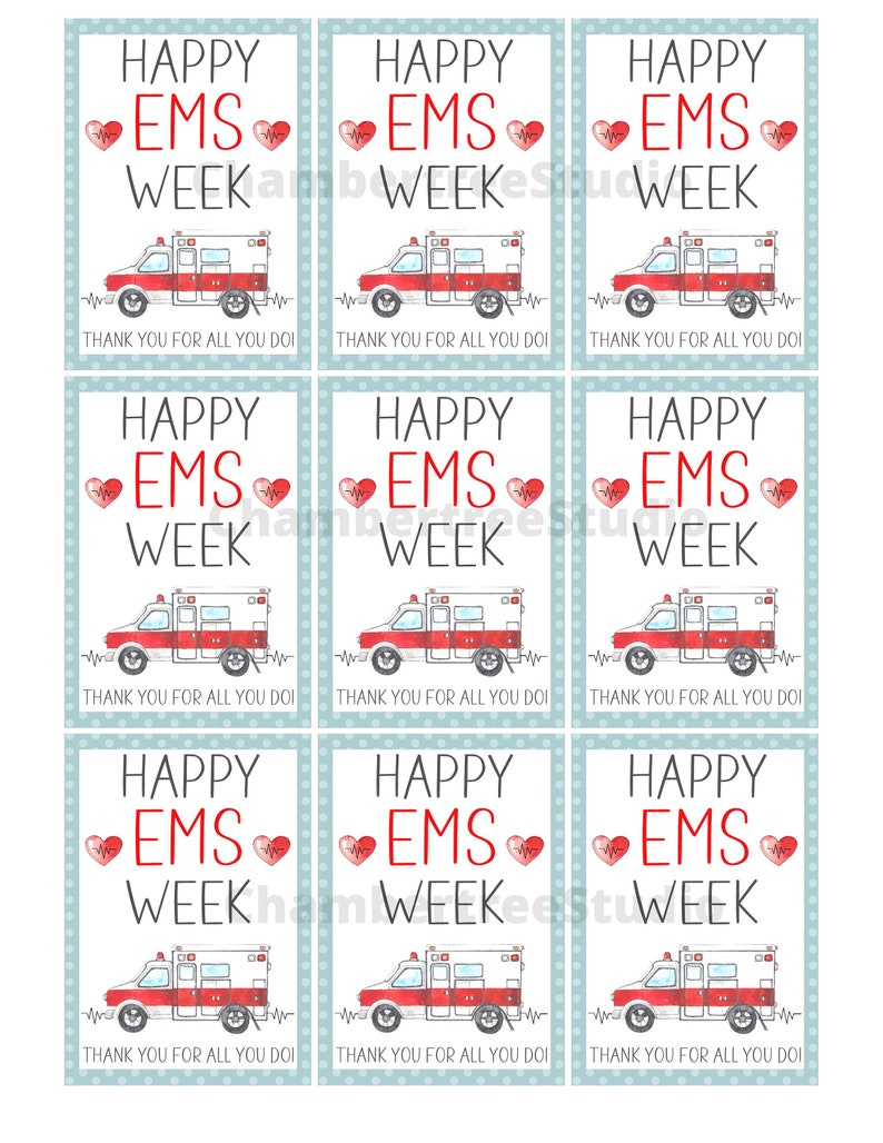 EMS Week Gift Tag, Happy Emergency Medical Services Week, EMT ...