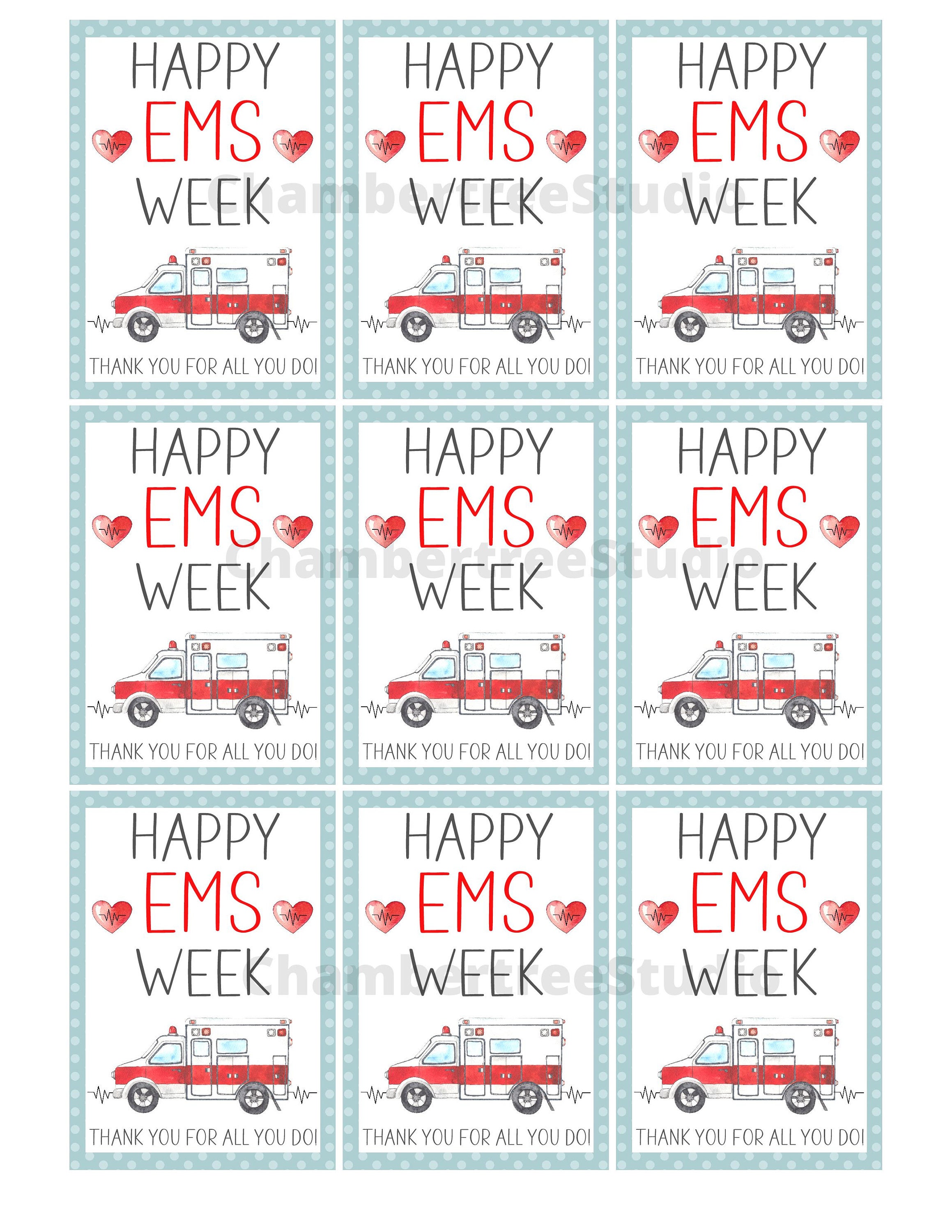 EMS Week Gift Tag, Happy Emergency Medical Services Week, EMT Appreciation, Gift for Paramedics ...