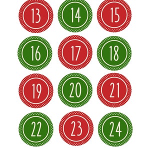 Advent Calendar Numbers, 2" Size, DIY Advent Calendar Kit, Printable ...