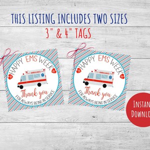 EMS Week Gift Tag, Happy Emergency Medical Services Week, EMT Appreciation, Gift for Paramedics ...