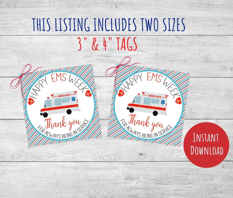 EMS Week Gift Tag Happy Emergency Medical Services Week EMT - Etsy
