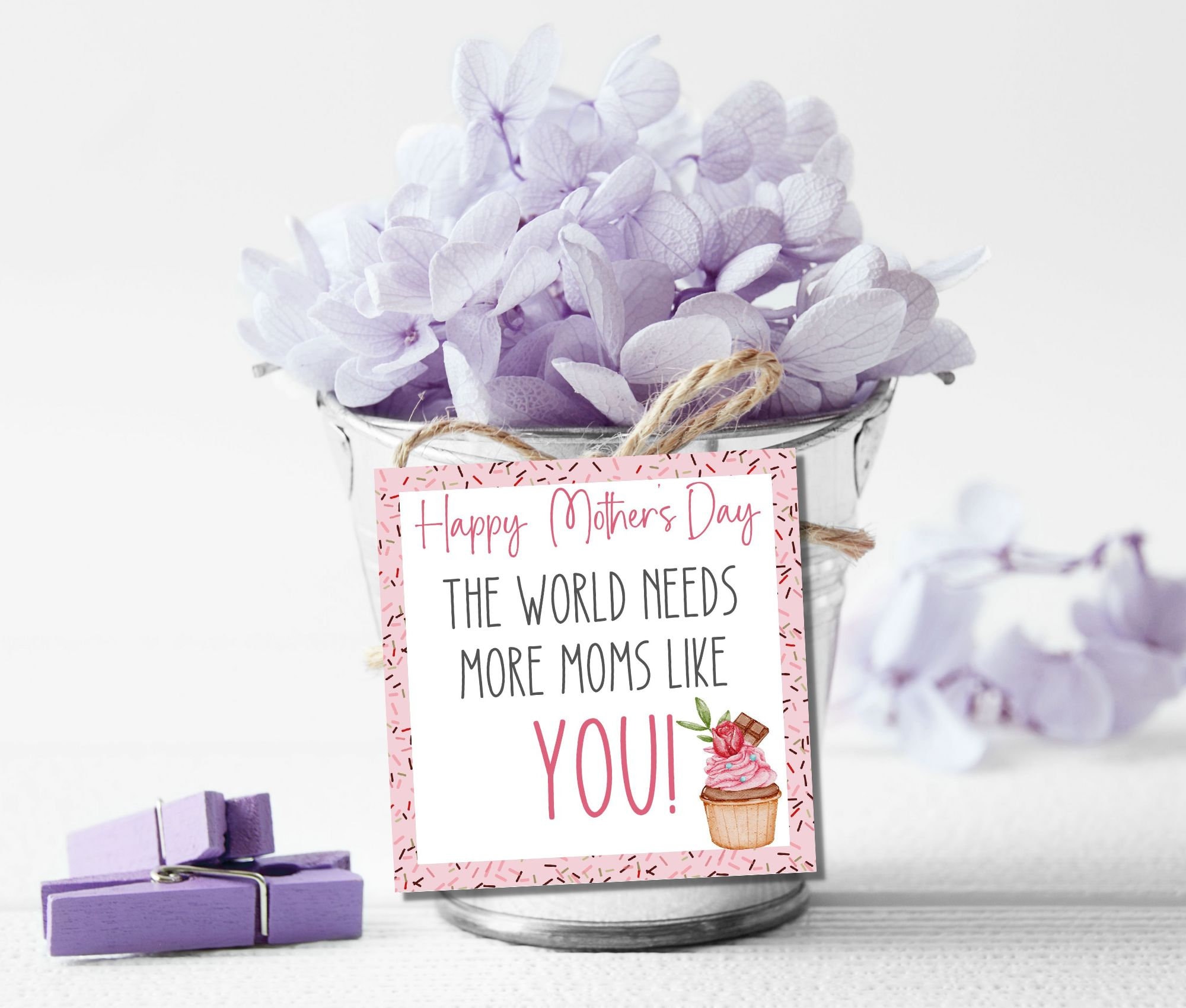 Mother's Day Gift Tag, Printable Cookie Tag, Mom Tags, 3 & 4 Square ...