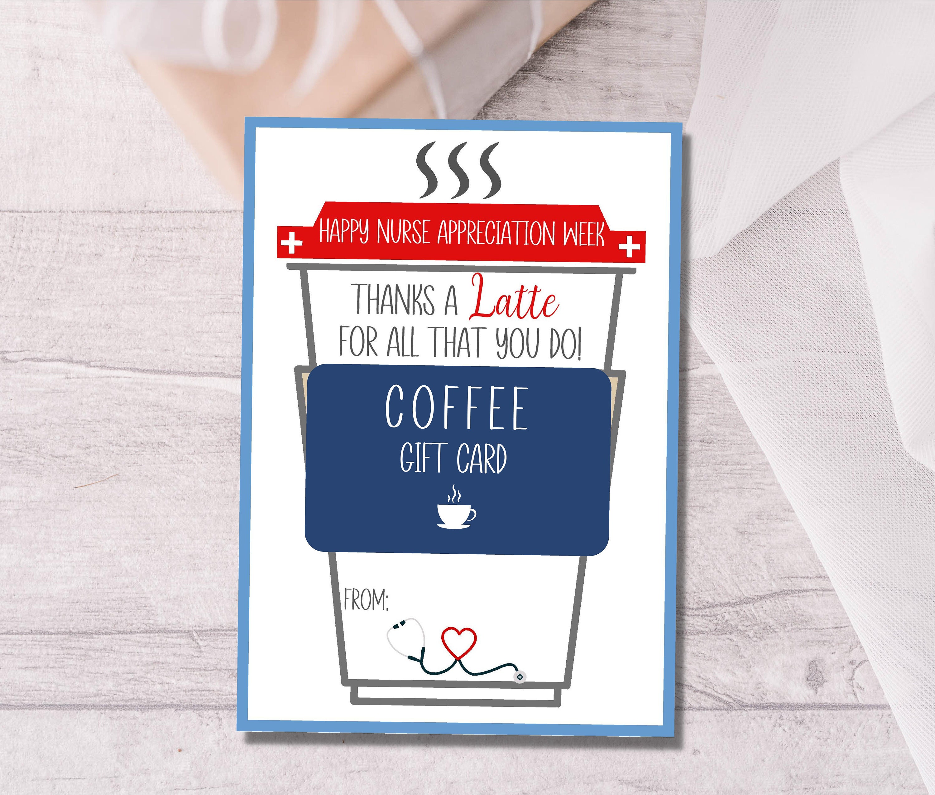 Nurse Appreciation Week Gift Card Holder, Coffee Gift Card for Nurses ...