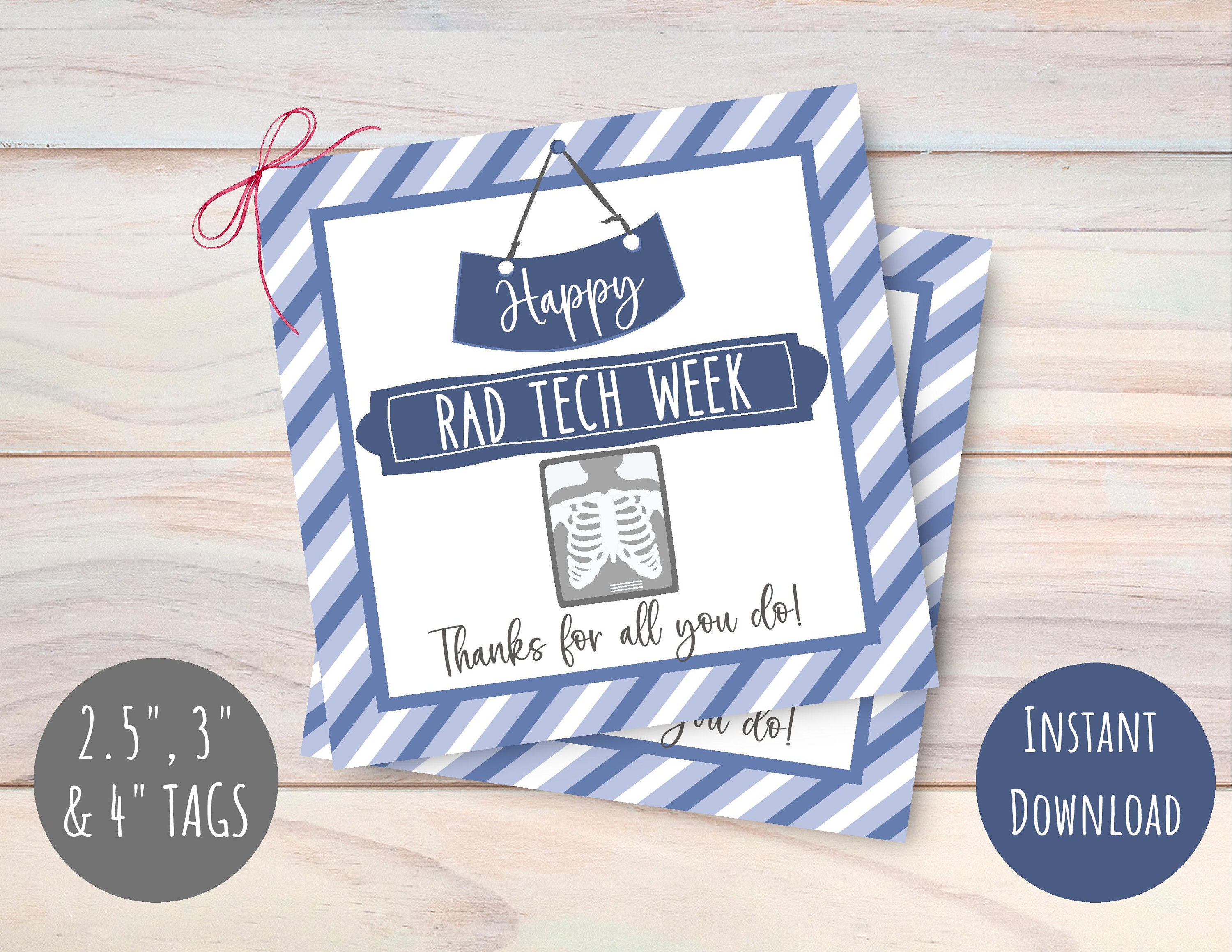 Rad Tech Week Gift Tag, Radiology Technician, Appreciation Tags, 2.5 ...