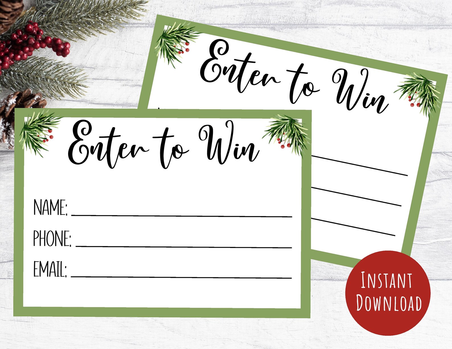 Christmas Enter to Win Tickets, Printable 2.5x3.5" Size Cards, School ...