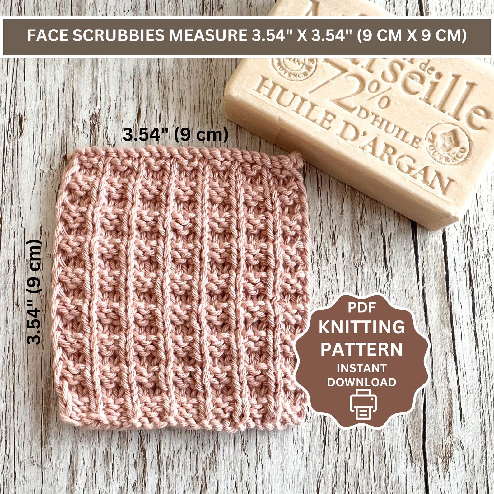 Face Scrubbie Knitting Pattern, Easy Beginner Pattern, PDF, Re-usuable ...