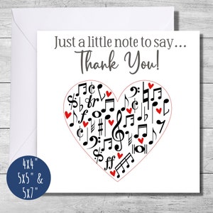 Music Teacher Appreciation Card, Printable Thank You for Piano Teacher ...