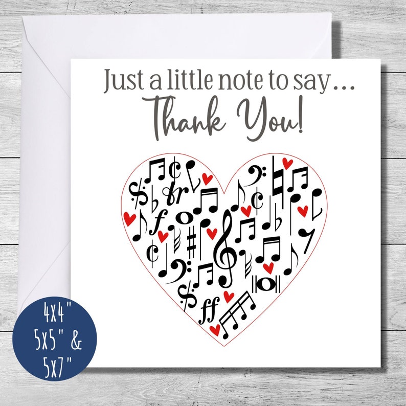 Music Teacher Appreciation Card, Printable Thank You for Piano Teacher ...