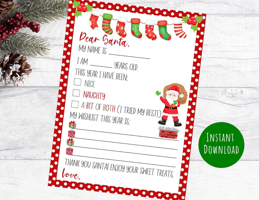 Letter to Santa, Christmas Wish List, Dear Santa, Christmas Wishlist ...