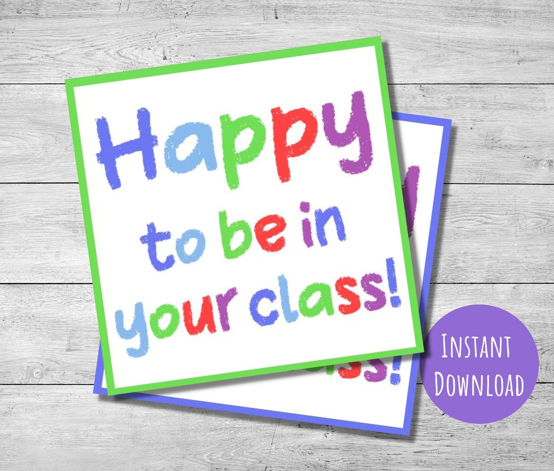 Happy to Be in Your Class Tag, Teacher Appreciation Gift Tag, 2" Size ...