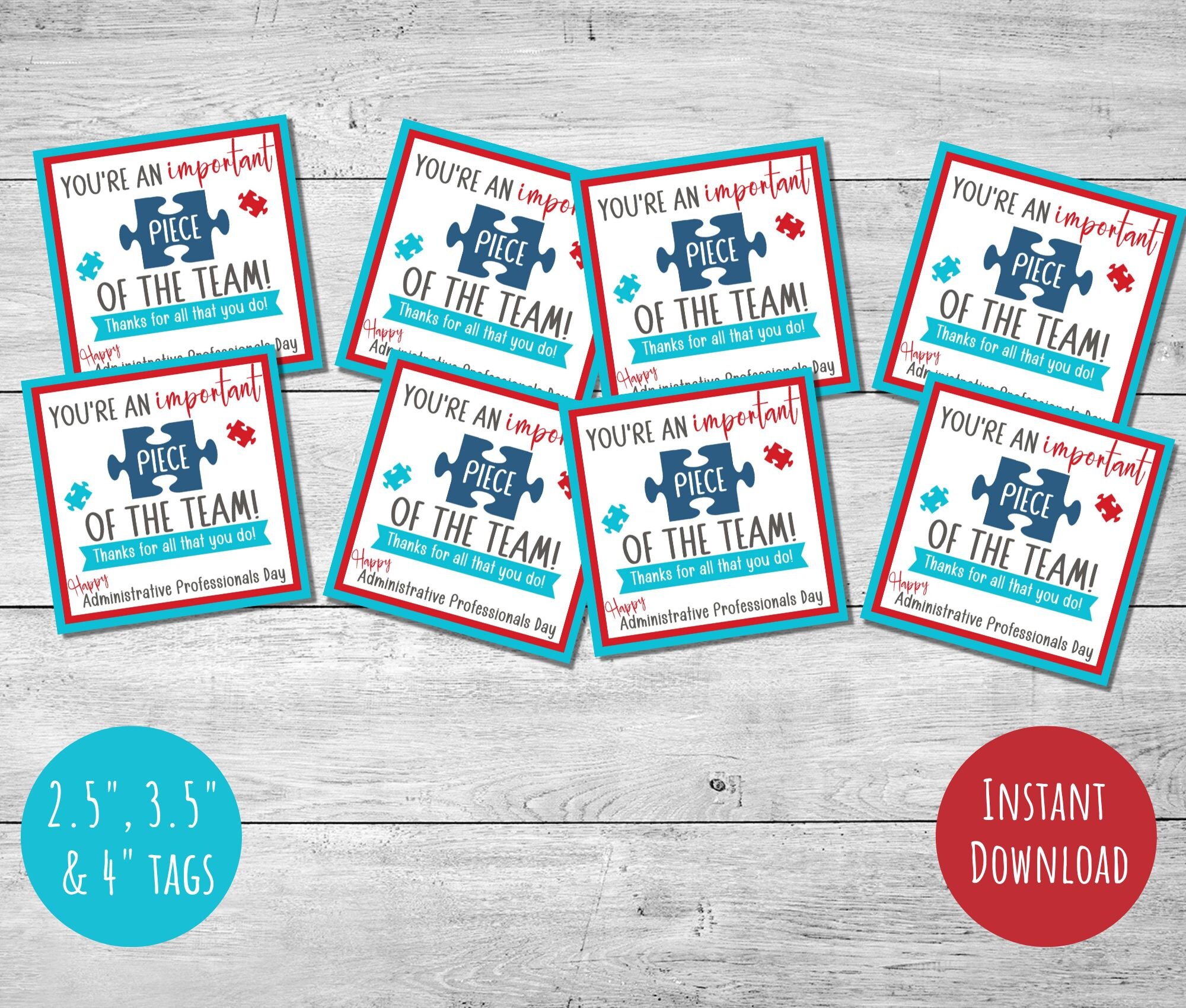 Administrative Professionals Day Gift Tag, Employee Appreciation ...