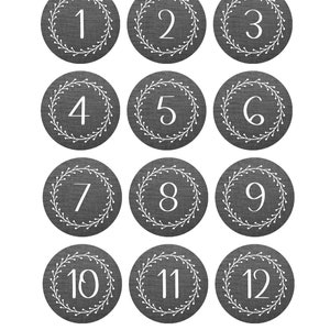 Advent Calendar Numbers, 2 Circles, DIY Advent Calendar Kit, Printable ...