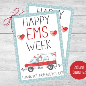 EMS Week Gift Tag, Happy Emergency Medical Services Week, EMT ...